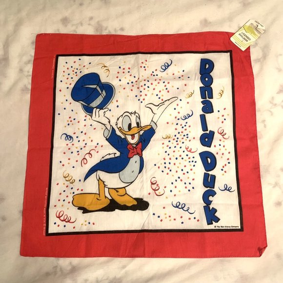 Disney | Accessories | Vtg Disney Donald Duck Bandana Nwt | Poshmark